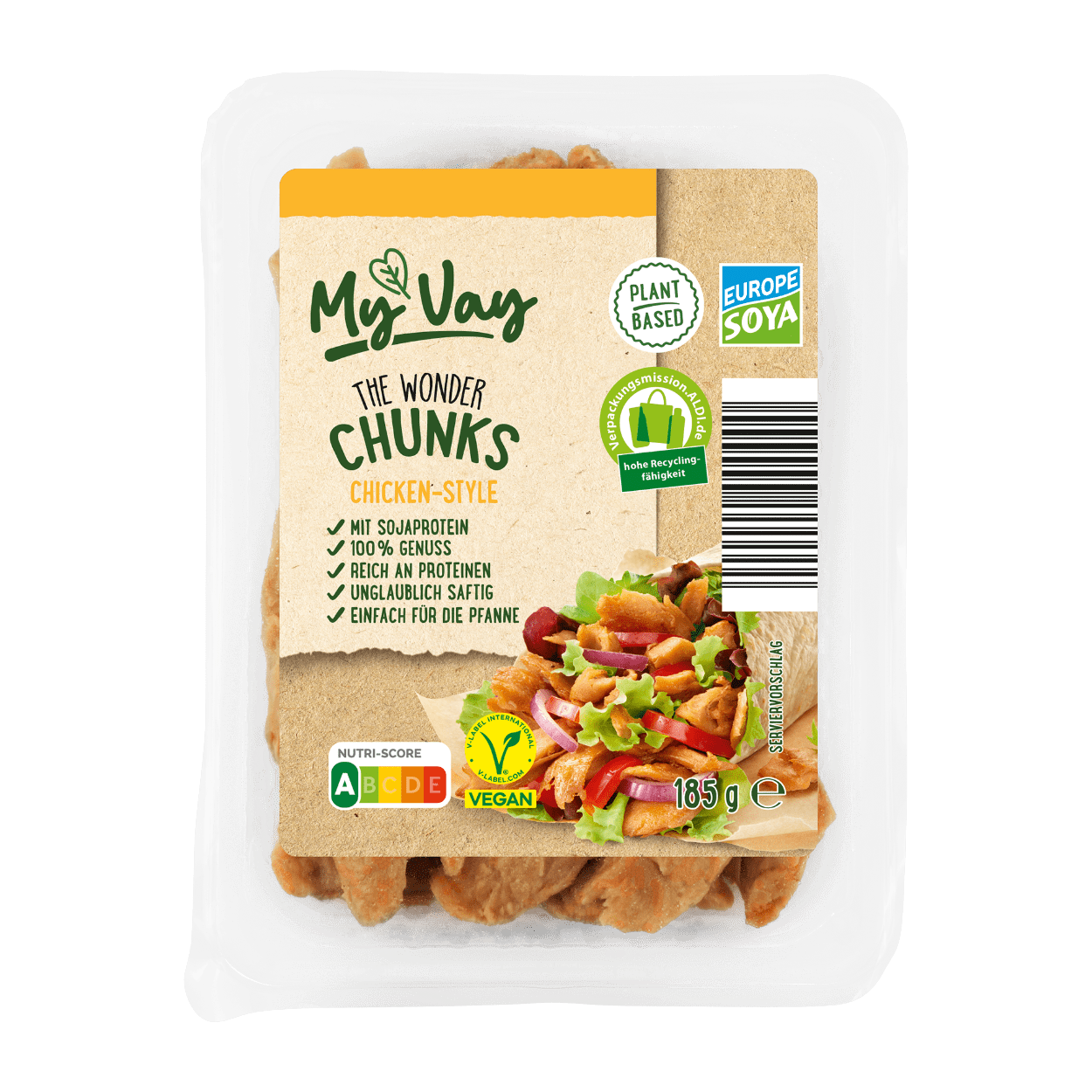 MYVAY Vegane Wonder Chunks Döner- & Hähnchen-Style günstig bei ALDI Nord