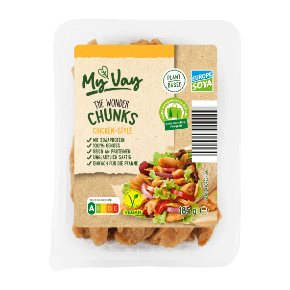 MYVAY Vegane Wonder Chunks Döner- & Hähnchen-Style günstig bei ALDI Nord