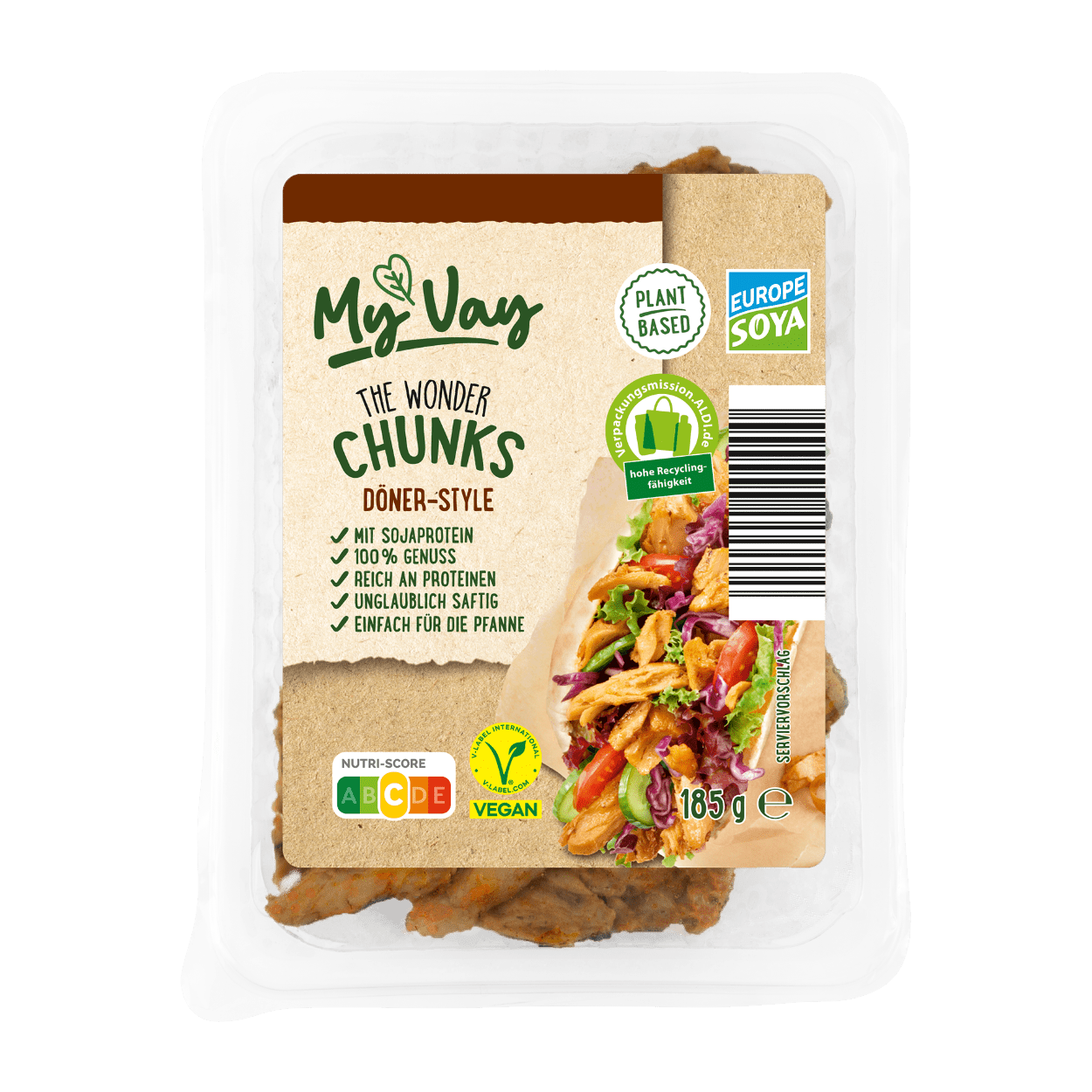 MYVAY Vegane Wonder Chunks Döner- & Hähnchen-Style günstig bei ALDI Nord
