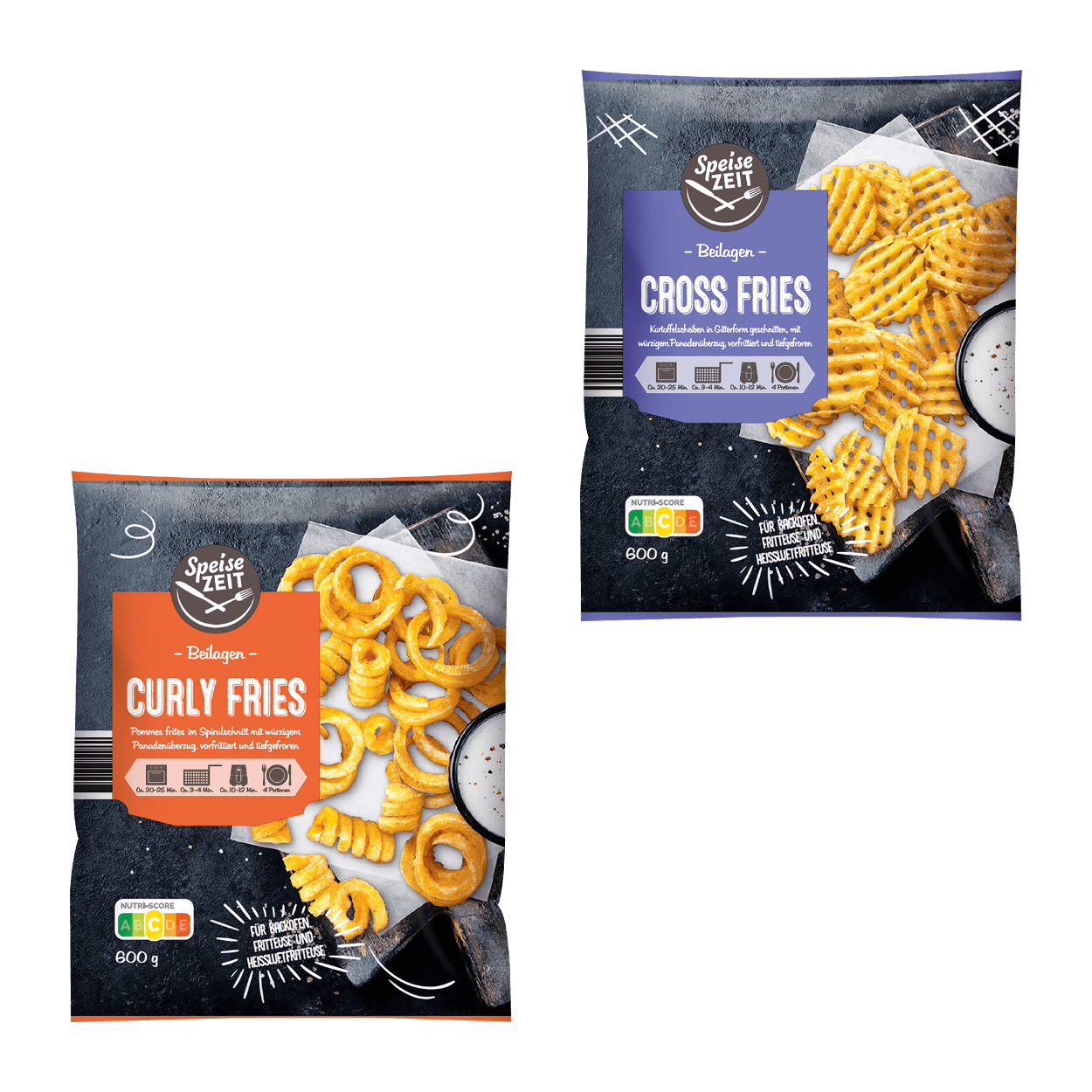 SPEISEZEITE Curly Fries & Gitterpommes tiefgefroren günstig bei ALDI Nord