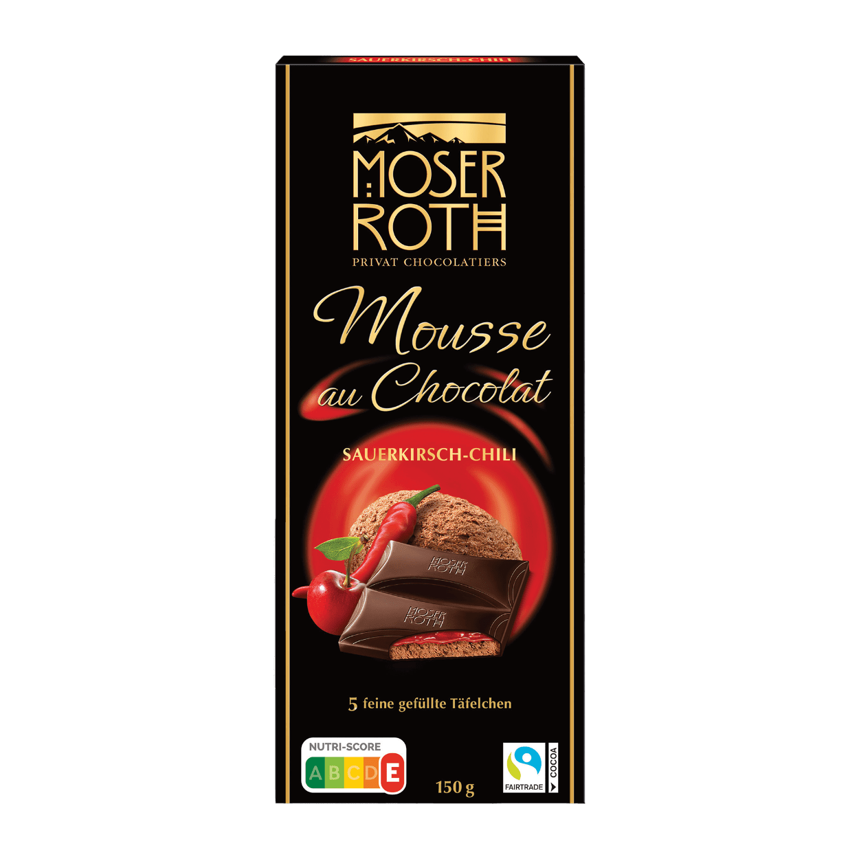 MOSER ROTH Mousse au Chocolat Tafeln – Sauerkirsch-Chili, Orange, Weiß ...